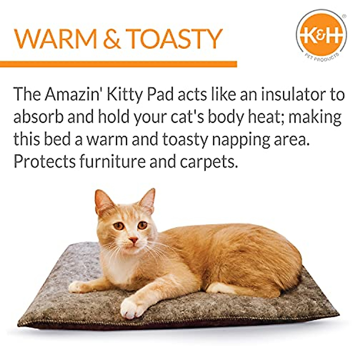 K&H Pet Products Amazin’ Kitty Pad Unheated Gray 15 X 20 Inches - 2 pack