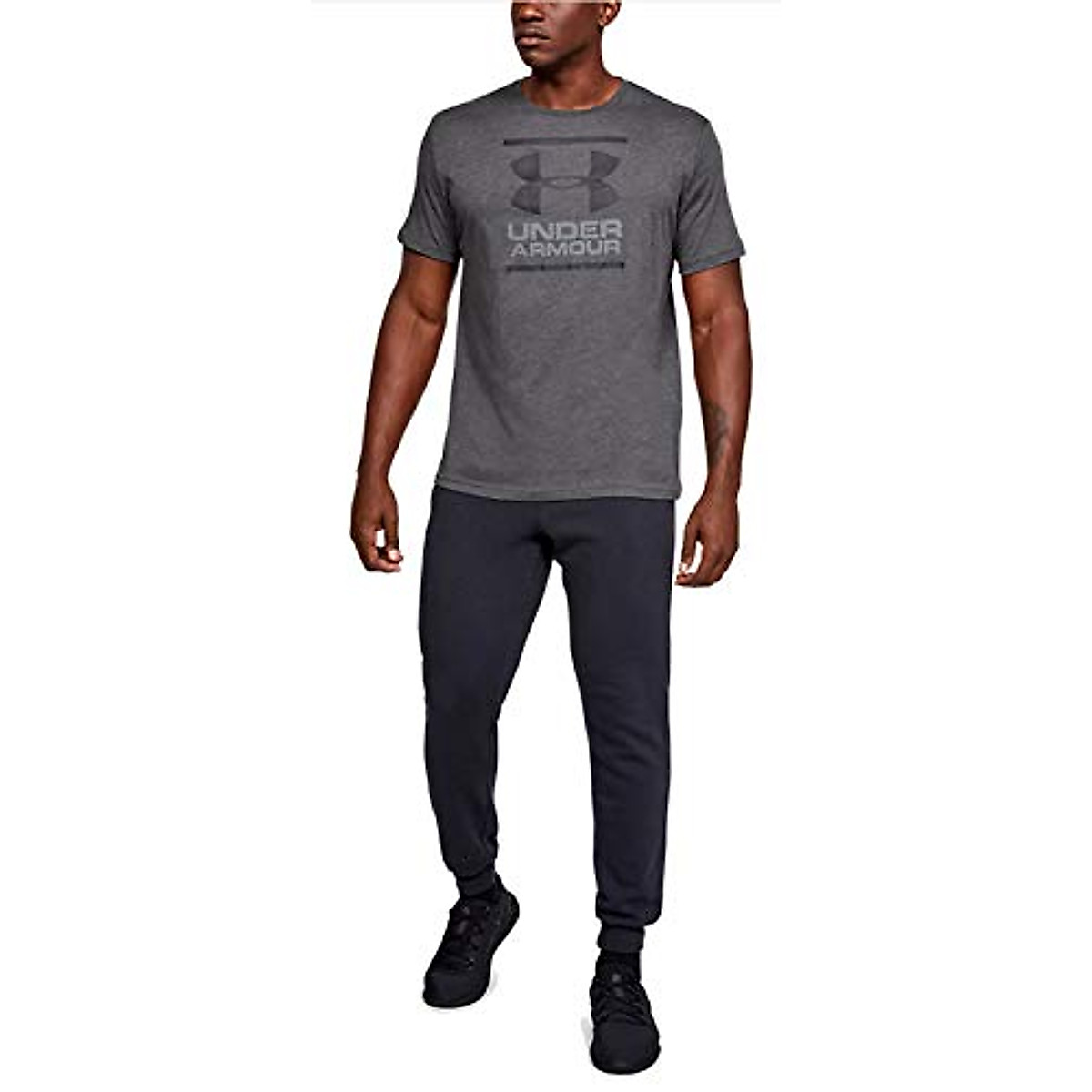 Under Armour mens Global Foundation Short-sleeve T-shirt , Charcoal Medium Heather (019)/Black , XX-Large