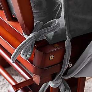 Paddie Glider Rocker Replacement Cushions Set with Storage Velvet Washable Non Slip for Glider Rocking Nursery Chair, 5PCS, Light Grey