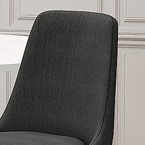 Dawn Modern Fabric Dining Chairs (Set of 2), Charcoal