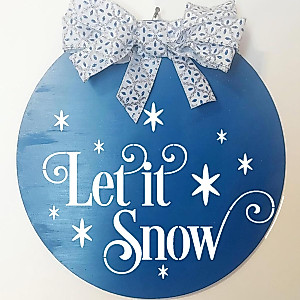 Christmas Stencil for Painting on Wood 12” Round Christmas Stencils Xmas Holiday Stencil Let It Snow Templates for Porch Door Decor