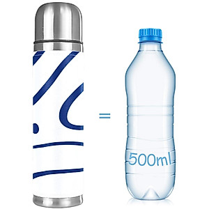 Stainless Steel Leather Vacuum Insulated Mug Line Thermos Water Bottle for Hot and Cold Drinks Kids Adults 16 Oz