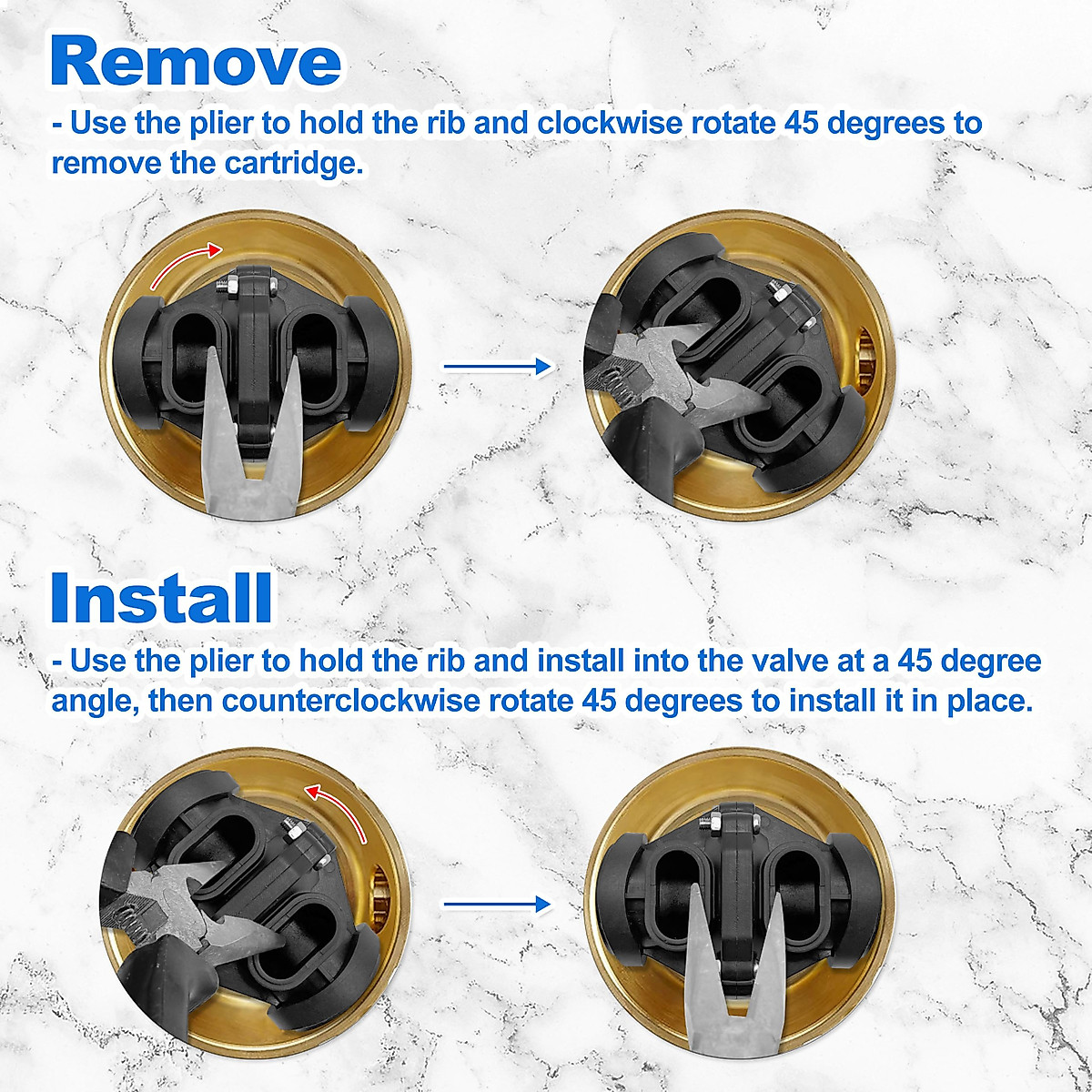 GP1144925 Cartridge Compatible with Kohler High Flow 3/4" K-2971 and K-306 Pressure Balance Valves,Also Replacement for 79703,Aftermarket Part