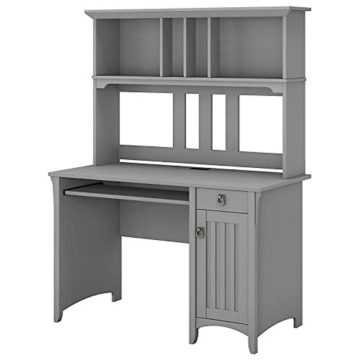 Atlin Designs Small Computer Desk with Hutch in Cape Cod Gray