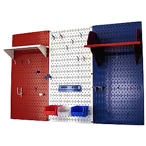 Wall Control Patriot Pegboard Organizer American Made 4ft Metal Pegboard Tool Storage Kit Made in The USA