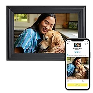 Aura Carver WiFi Digital Picture Frame | The Best Digital Frame for Gifting | Send Photos from Your Phone | Quick, Easy Setup in Aura App | Free Unlimited Storage | Gravel