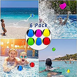 Tcvents Water Skipping Ball Pool Toys, Summer Water Ball 6 Pack Water Bouncing Balls| Floating Beach Ball for Swimming Pool, River, Lake- Stress Relief Balls for Kids & Adults Beach Party Decoration