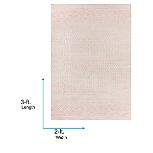 Artistic Weavers Chester Boho Moroccan Area Rug,2' x 3',Blush/Light Gray