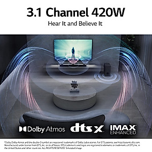 LG 5.1.3 Ch Soundbar S90QY with Wireless Subwoofer, Dolby Atmos and DTS:X -Black (Renewed)