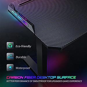 FEZIBO 63 Inch L Shaped Gaming Standing Desk, Electric Height Adjustable Gaming Desk with Triple Motors, Corner Stand up Desk with Cup Holder, Black Frame/Carbon Fiber Top