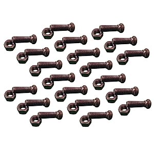 20 - Plow Bolt & Nut for Blades/Cutting Edge, 5/8-11x 2 - Grade 8, Dome Head