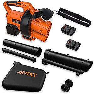 AIVOLT 40V Cordless Leaf Blower Vacuum - 600CFM 150MPH 3 in 1 Battery Powered Leaf Blowers/Mulcher with 2X 2.0 Ah Batteries and Quick Charger for Lawn Care and Snow Blowing
