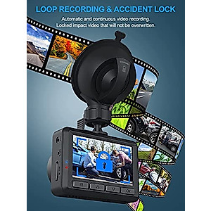 Dash Cam, FHD 1080P Mini Dash Camera for Cars with WiFi, 2.45" IPS Screen, Night Vision, WDR, Loop Recording, G-Sensor Lock, 170°Wide Angle and Parking Monitor