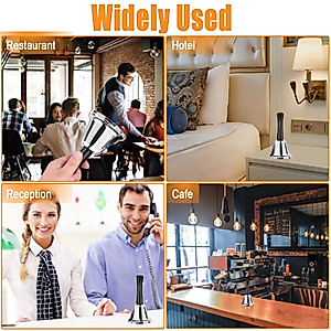 2 Pack Hand Bell, Silver Steel Bell, Ringing Bell with Handle, Dinner Bells for Inside Classroom Bell, for Food Line, Alarm, Jingles, Ringing (Silver)