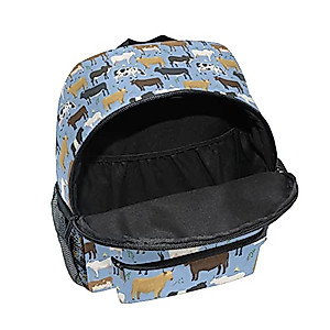 Aflyko Kids Backpack Bull Cattle Cow Daycare Kindergarten Daypack Toddler Travel Girls Boys Waterproof Preschool Bag 10" × 4" × 12"