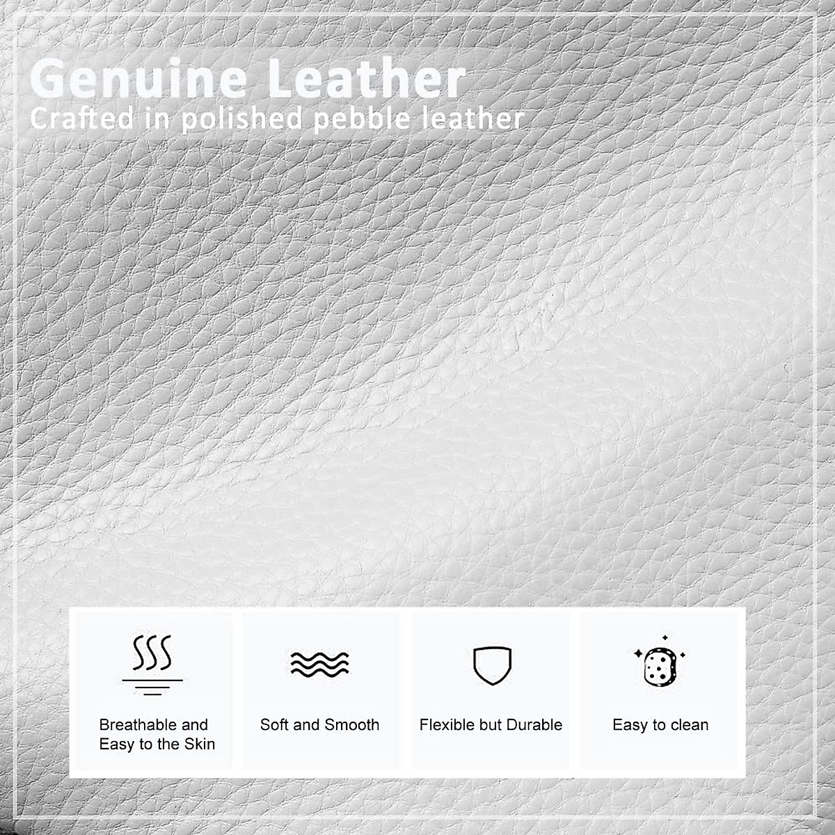 befen Genuine Leather White Crossbody Purses for Women, Small Cross Body Bag Purses with Zipper Pockets (White) - Fit iPhone 14 Pro Max