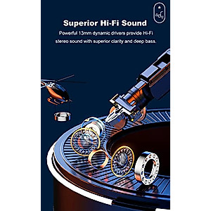 Wireless Earbuds, Eranova Bluetooth 5.1 Earphones Headphones Built-in 4 Mics ENC Noise Cancelling 30H Playtime IPX6 Waterproof Deep Bass USB-C Charge for iPhone Android Sports