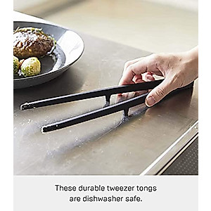 Yamazaki Home Silicone Kitchen Tongs, Silicone, No Assembly Req., Black