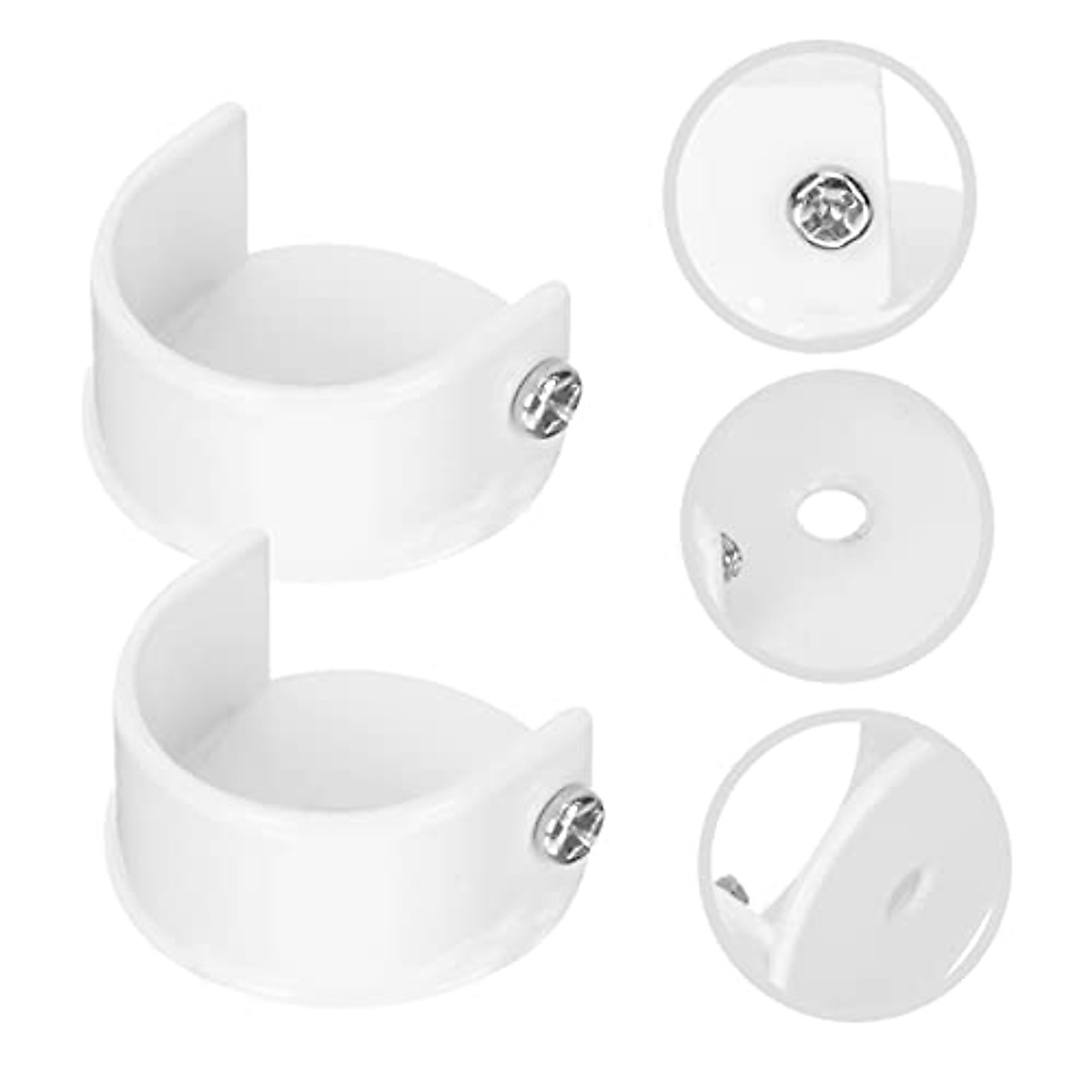 Veemoon 4 Pcs Closet Curtain Rod Bracket Boom Stand Curtain Bracket Shower Bar for Curtain Clothes Rod Brackets Curtain Rod Support Bracket Closet Pole Holder Curtain Rod Rack Alloy White