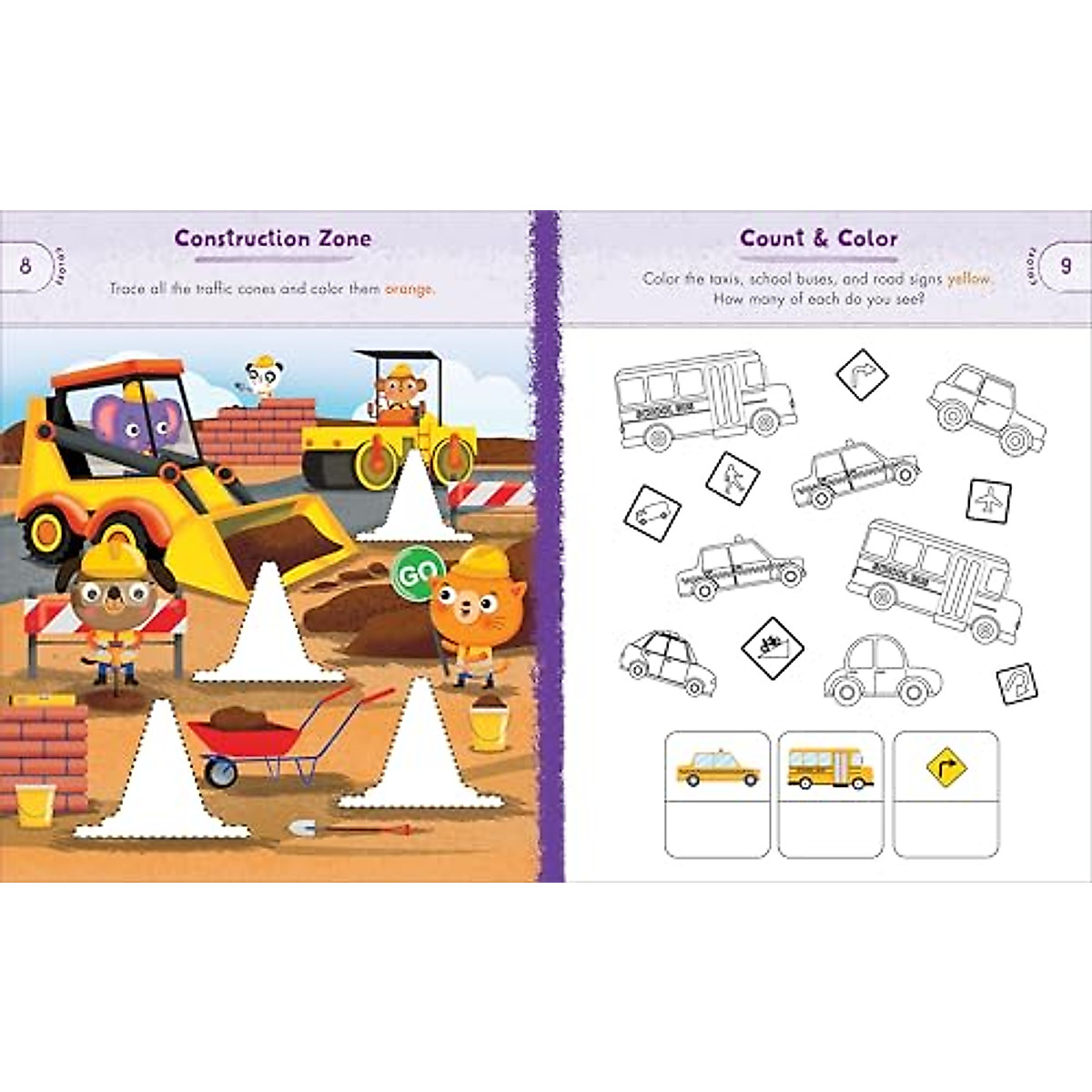 Preschool Activity Book Trucks, Cars, and Airplanes: 80 Games to Learn Letters, Numbers, Colors, and Shapes (School Skills Activity Books)