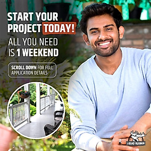 Liquid Rubber Multi-Purpose Primer - Use on Concrete and Wood, Water-Based Non-Toxic and Fast Drying, Easy to Apply, 1 Gallon