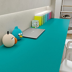 Decotalk Teal Wallpaper Stick and Peel 17.7x120 Green Wallpaper for Bedroom Teal Wallpaper for Walls Removable Contact Paper for Cabinets Solid Green Wall Paper Self Adhesive Contact Paper Teal Vinyl