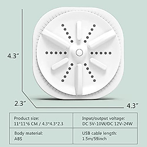 Mini Washing Machine, Upgraded Ultrasonic Portable Washer with Remote & Suction Cup, Small Washer Machine for College Rooms, Travel, Home and Apartment Laundry, 3 Mode Adjustable & Blue Light