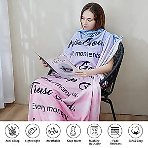 OHDS Christian Bible Verse Throws Blanket Healing Spiritual Blanket Gifts, Religious Prayer Soft Flannel Fleece Bed Blanket Get Well Soon Gifts with Inspirational Thoughts & Hugs 40"X 50"