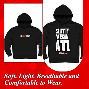 Slutty Vegan Big Slut Energy Hoodie, Fashion Hooded Sweatshirt, Pullover Hoodie with Pocket, Moisture Wicking & Breathable (US, Alpha, XX-Large, Regular, Regular) Black