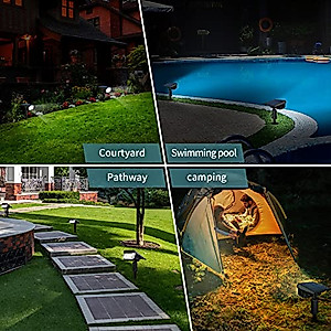 Titeney C1 Solar Spot Lights Outdoor (4 Pack), Adjustable 2-in-1 USB & Solar Powered IP65 Waterproof Landscape Spotlights, 3 Modes Solar Outdoor Lights for Yard, Garden, Porch, Patio.(Cool White)