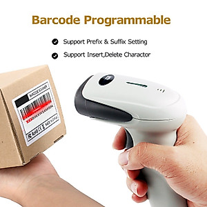 Wireless USB Barcode Scanner,Symcode Handheld Automatic CCD Barcode Scanner Reader 2.4GHz Wireless & USB2.0 Wired, Support Mac OS X, Android, Windows 10 and IOS 9