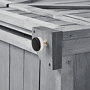 Merax 5.8ft x 3ft Outdoor Wood Lean-to Storage Shed Tool Organizer with Waterproof Asphalt Roof, Lockable Doors, 3-Tier Shelves for Backyard, Gray