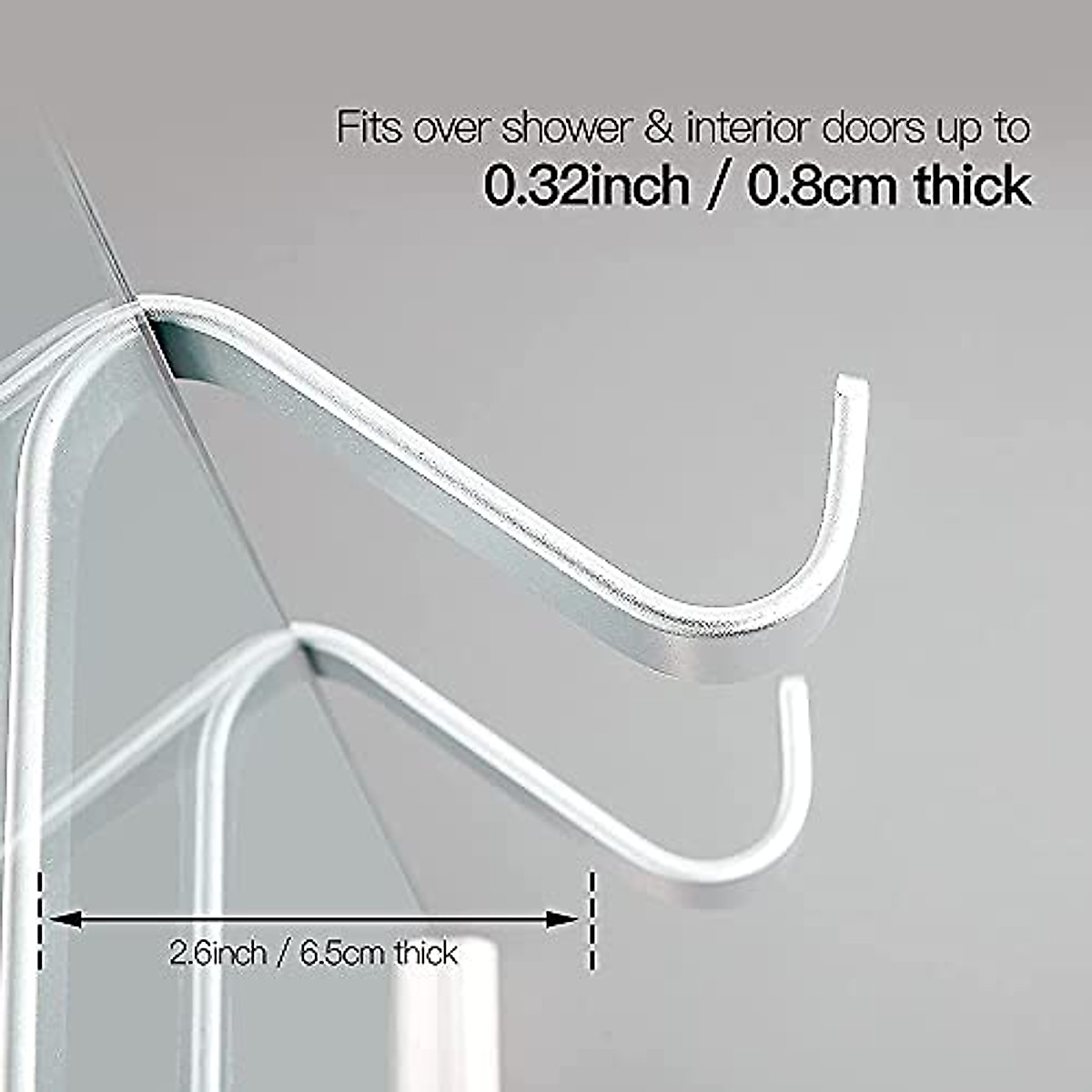 FINECHI Over the Door Shower Caddy Hanging Storage Organizer Rust Proof Aluminum Bathroom Tub Storage Rack with Hooks and Baskets(Brushed Nickel, 2-Tier)