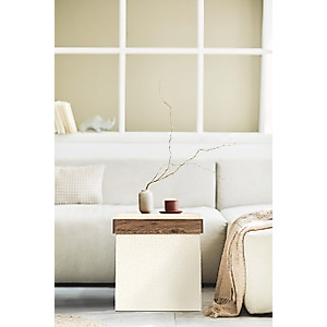 Household Essentials Versatile Boucle Ottoman with Hidden Storage, Cream