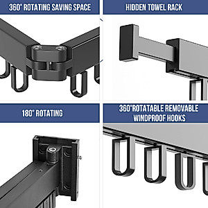 MIFXIN Clothes Drying Rack Foldable Wall Mounted Retractable Laundry Clothing Hanging Rack Collapsible Tri-Fold Space-Saving Clothes Hanger for Laundry Balcony Room (White)