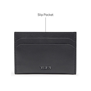 TUMI - Nassau Money Clip Card Case Wallet - Slim Card Holder Wallet for Men & Women - Nappa Leather Material - Black Smooth