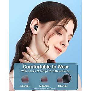 Wireless Earbuds Mini Ear Buds Bluetooth Headphones 5.3 IPX7 Waterproof Bluetooth Headsets Light-Weight Earphones with Microphone & Charging Case Digital Display for TV Phone PC Laptop Workout Black
