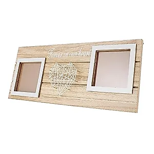 Abaodam 1 Set photo frame plant decor wood picture frames collage frame memories pictures holder Desktop grandparents picture frames Stainless steel white Tabletop Photo Holder wooden card