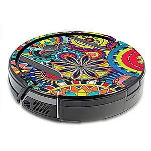 MightySkins Skin Compatible with Shark Ion Robot R85 Vacuum Minimum Coverage - Flower Wheels | Protective, Durable, and Unique Vinyl wrap Cover | Easy to Apply, Remove | Made in The USA