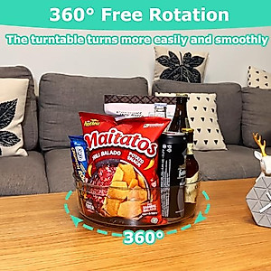 Terfik 4 Pack Lazy Susan Organizer, 11.5 Inch Clear Lazy Susan Turntable for Cabinet with Handles, 360 Rotating Acrylic Turntable Organizer for Refrigerator, Dining Table, Kitchen Countertop, Pantry