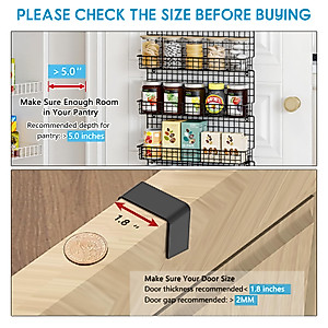 JKsmart 9-Tier Spice Rack Organizer with Door Hook, Wall Mount, and Extra Large Capacity for Pantry Door – Stylish Black Design for Effortless Organization, Ultimate Kitchen Storage Solution