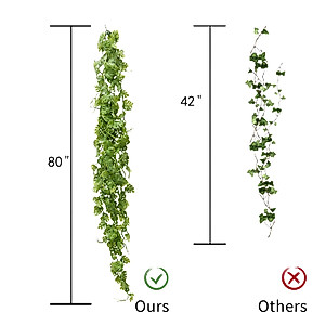 Astridia 2 Packs Hanging Artificial Plants Vine, 6.6ft Fake lvy Garland, Hanging Greenery Faux Plants for Wedding Party Room Garden Home Decor