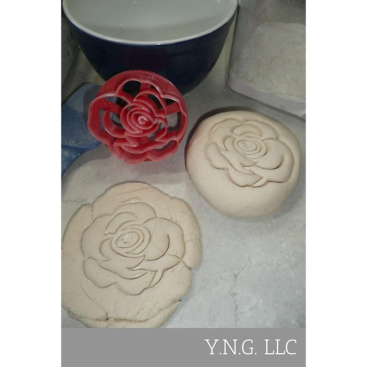 ROSE FLOWER DESIGN PATTERN CONCHA CUTTER MEXICAN SWEET BREAD STAMP MADE IN USA PR4518 Red