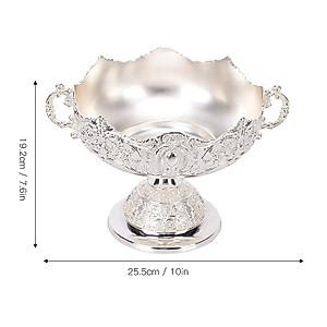 yaogohua European Fruit Plate Tray Trinket Dish Snack Tray Zinc Alloy Bowl Ornaments with Retro Design for Candy Storage Food Serving Tray Apply to Kitchen/Dining Room/Outdoors Party Table Decoration