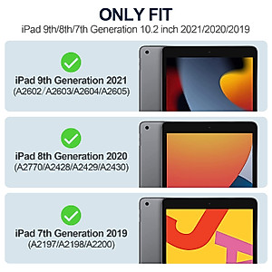 Case for iPad 9th/8th/7th Generation for iPad 10.2 Case 2021&2020&2019, Transparent Clear Shockproof TPU Protective Case (Clear)