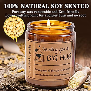Candles Gifts for Women, Sending You a Big Hug, Positive Affirmations, Mothers Day, Birthday Valentine Gifts for Her Him Daughter Girlfriend Wife, Soy Wax Lavender Scent