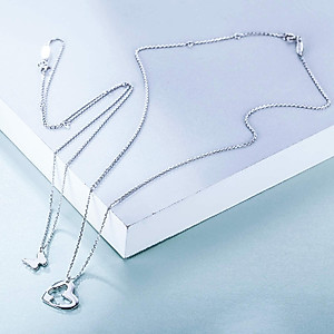 CHICLOVE Mother Daughter Jewelry Sets for Two, Cutout Heart Necklaces, 2 Sterling Silver Necklaces (C - mom and daughter jewelry)