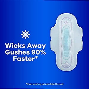 Always Ultra Thin Feminine Pads For Women, Size 2 Long Super Absorbency, With Wings, Unscented, 58 Count