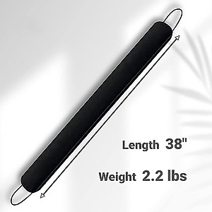 Sunolga 38" Weighted Door Draft Stopper, Triangular Column Sound Proof Draft Guard for Doors and Windows, Machine Washable, Black