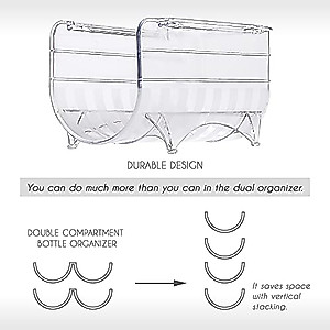 Crystalia Wine Storage Rack for Refrigerator, Plastic Water Bottle Organizer for Fridge, Vertical Stackable Beverage Stand for Soda, Beer and Vine, Clear Plastic Countertop Cabinet Bottle Holder